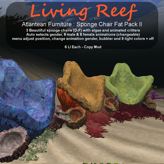 Second Life Marketplace - Inochi Reef - Atlantean - Sponge Chair Fatpack II